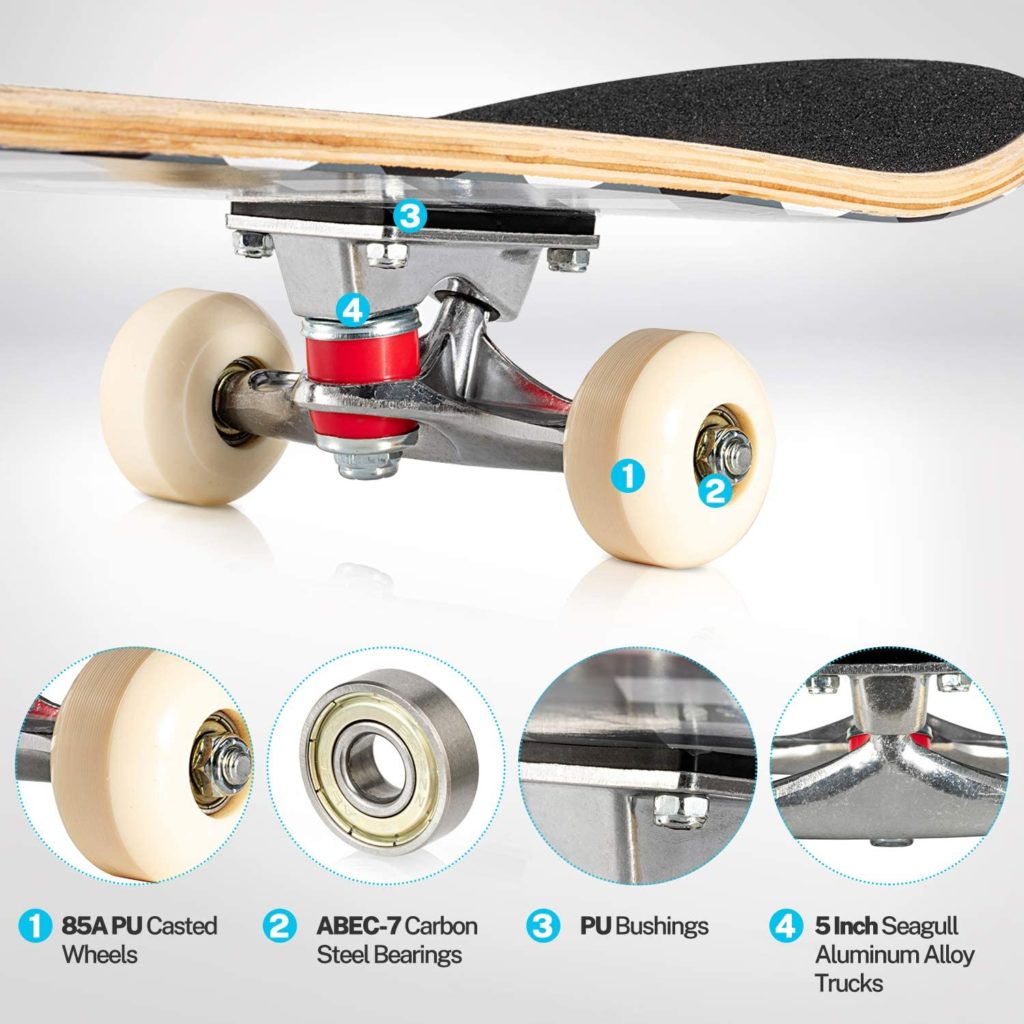 Skateboard for Teens and Adults by Gonex - Cool designs and Colors